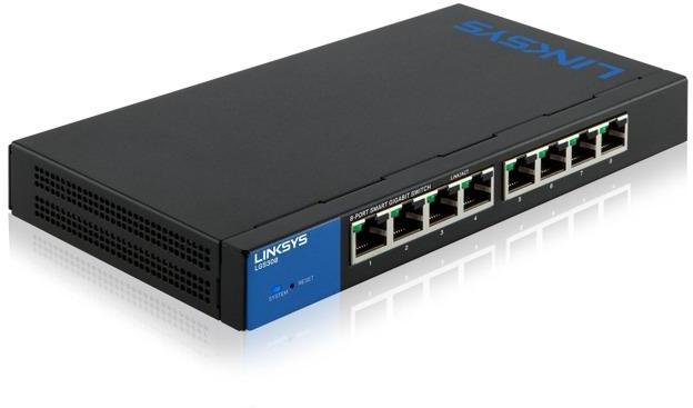 Linksys SMB 8port LAN 10/100/1000Mbps Smart menedzselhető asztali ...